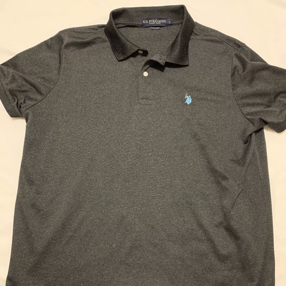Us Polo Assn Shirts Mens Black Us Polo Assn Polo Shirt Large 8660